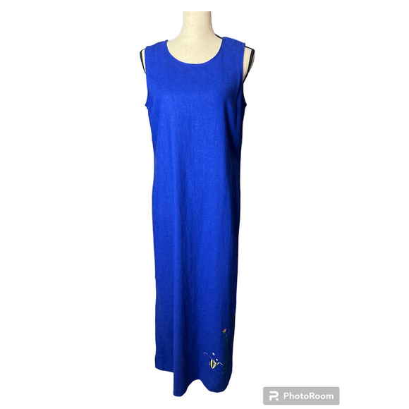 Ultra Dress | Dresses | Ultra Maxi Dress In Blue Linen Blend With ...